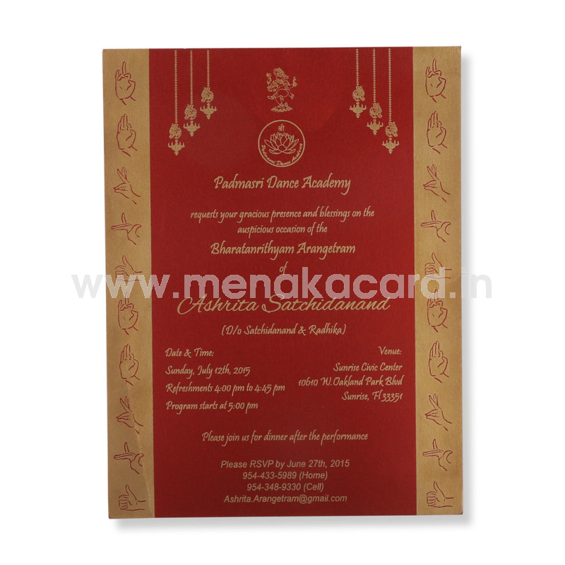 Designer Arangetram Invitations